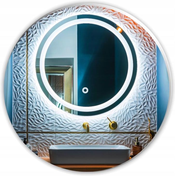 Metanoia Lustra Led Lustro Okrągłe 65Cm Włącznik Podświetlane Koło ...