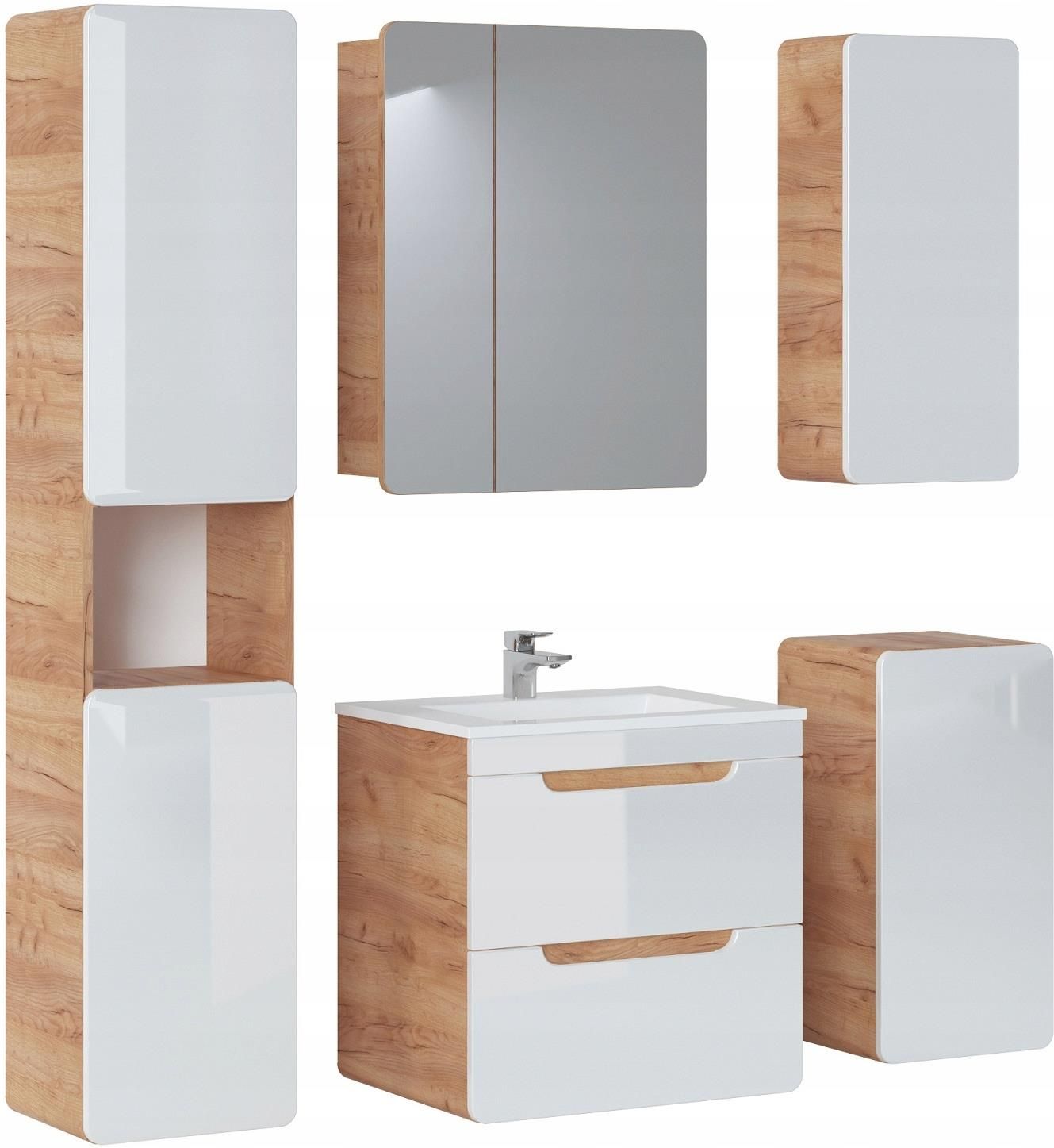 Comad Zestaw Mebli Łazienkowych Lustro Dąb Biały Połysk - Opinie i ...