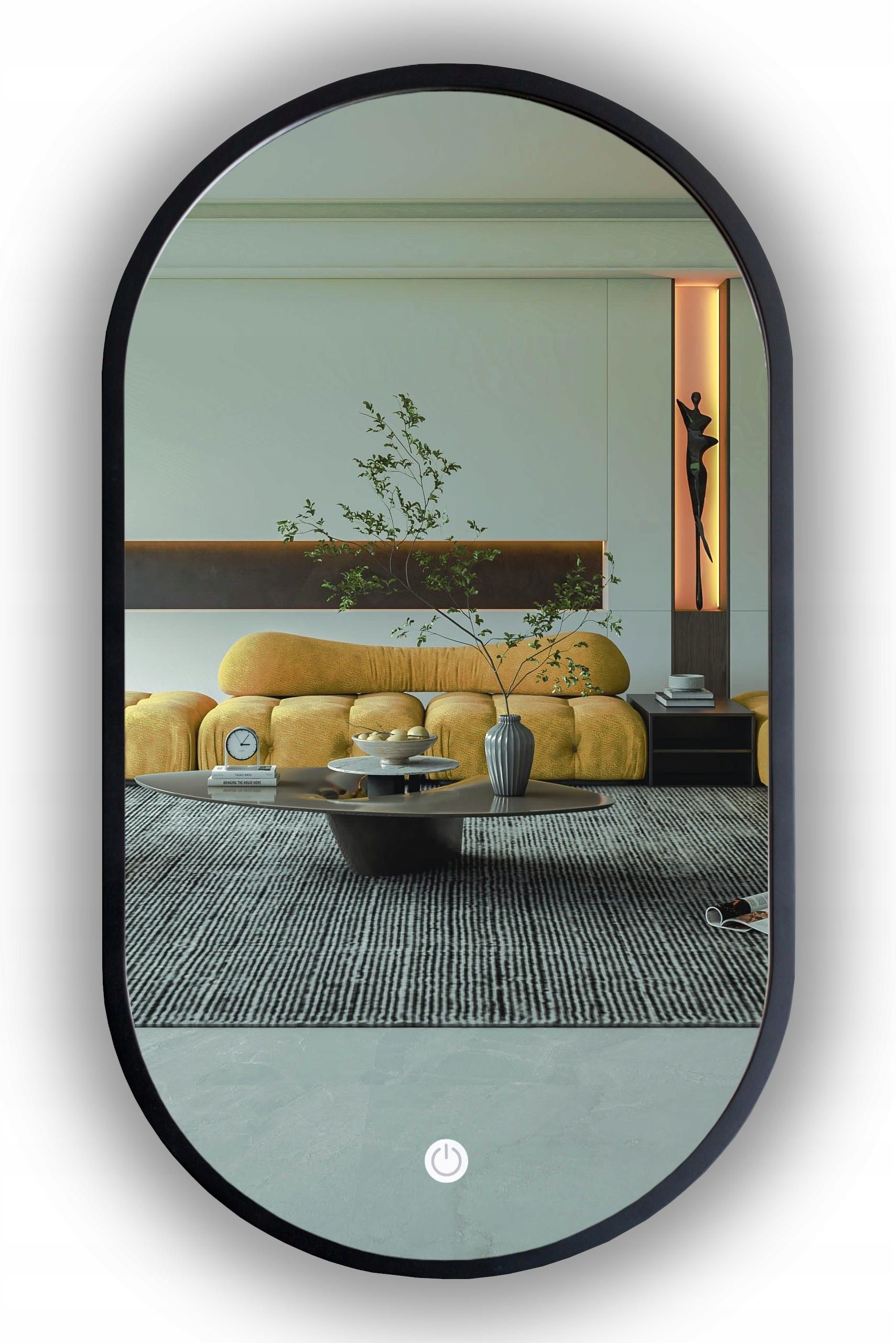 Lustro Łazienkowe Owalne Led Czarne 85X50cm Włącznik Na Dotyk - Opinie ...