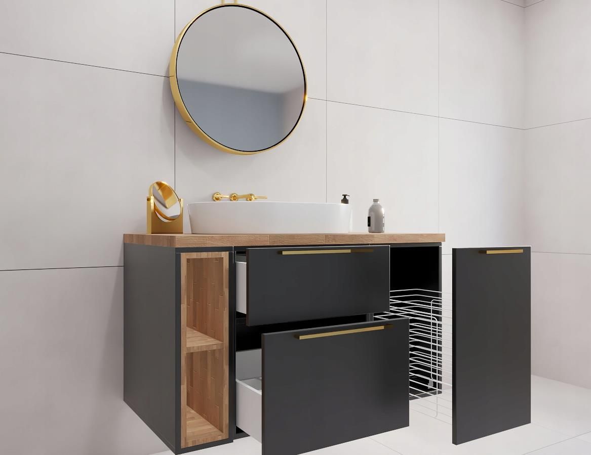 Szafka Pod Umywalkę Czarny Mat Mdf Domyk Cargo - Opinie i atrakcyjne ...