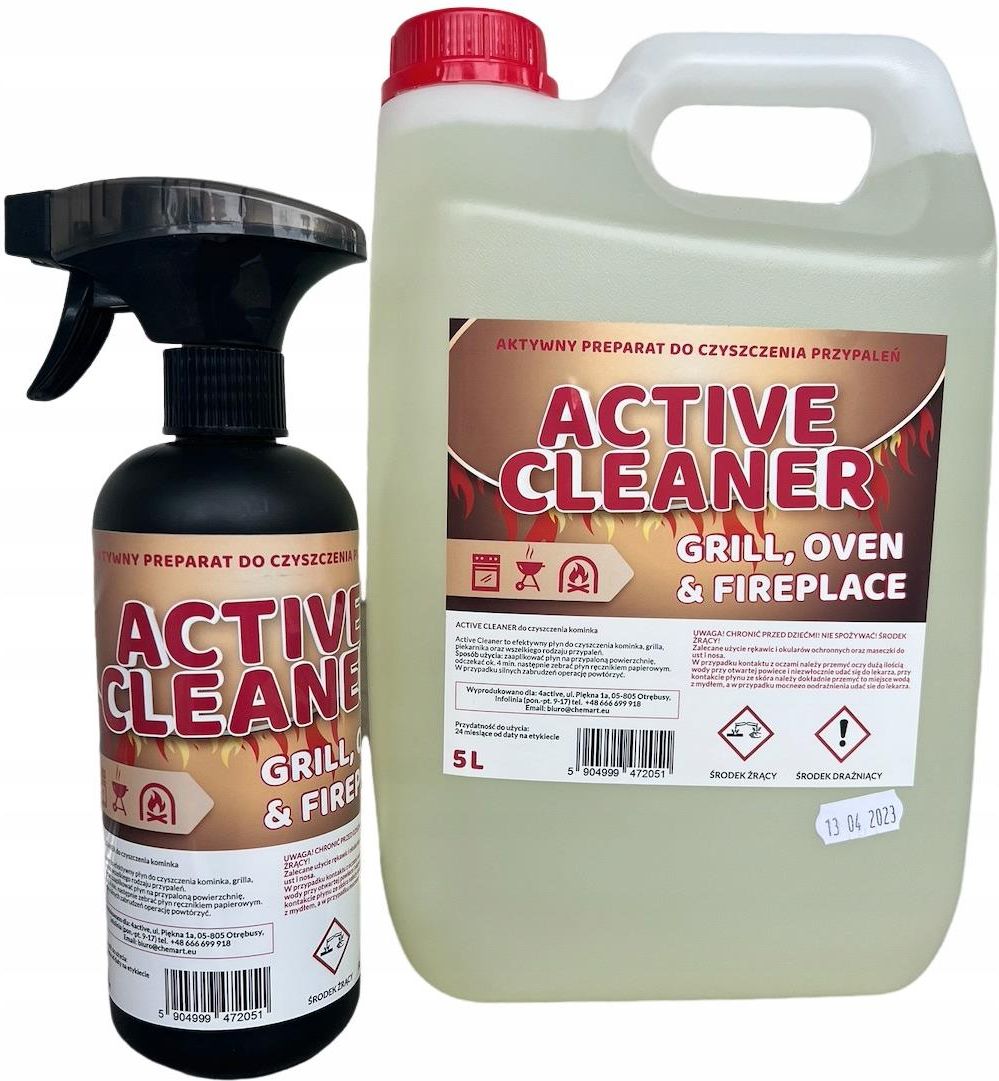 Płyn Do Przypaleń Kominka Active Cleaner 5L Spray Gratisx - Ceny i ...
