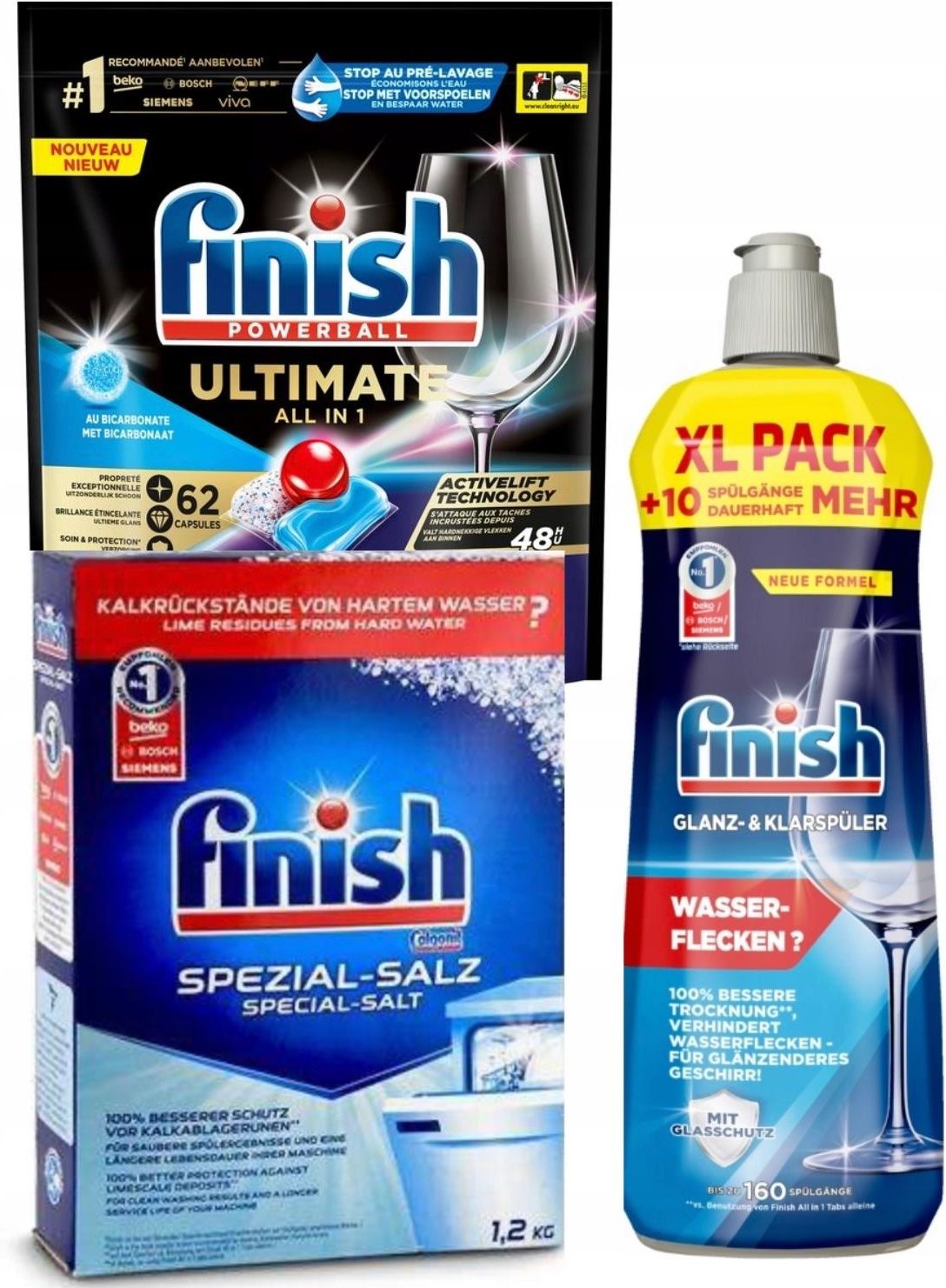 Finish Ultimate Zestaw Do Zmywarki Kapsułki 62szt. Sól Nabłyszczacz ...