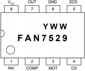 Mikrokontroler FAN7529 Kontroler PFC w trybie krytycznego przewodzenia ...