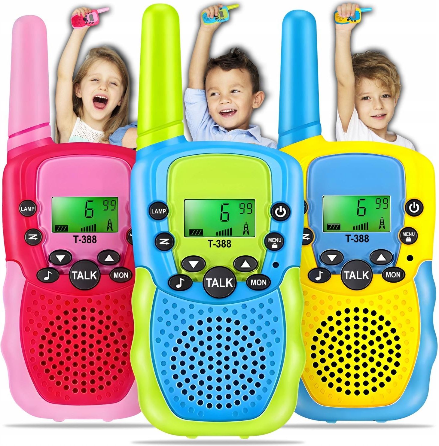 Walkie Talkie dla Dzieci 3szt Krótkofalówki Zestaw DUŻY ZASIĘG Łoki ...