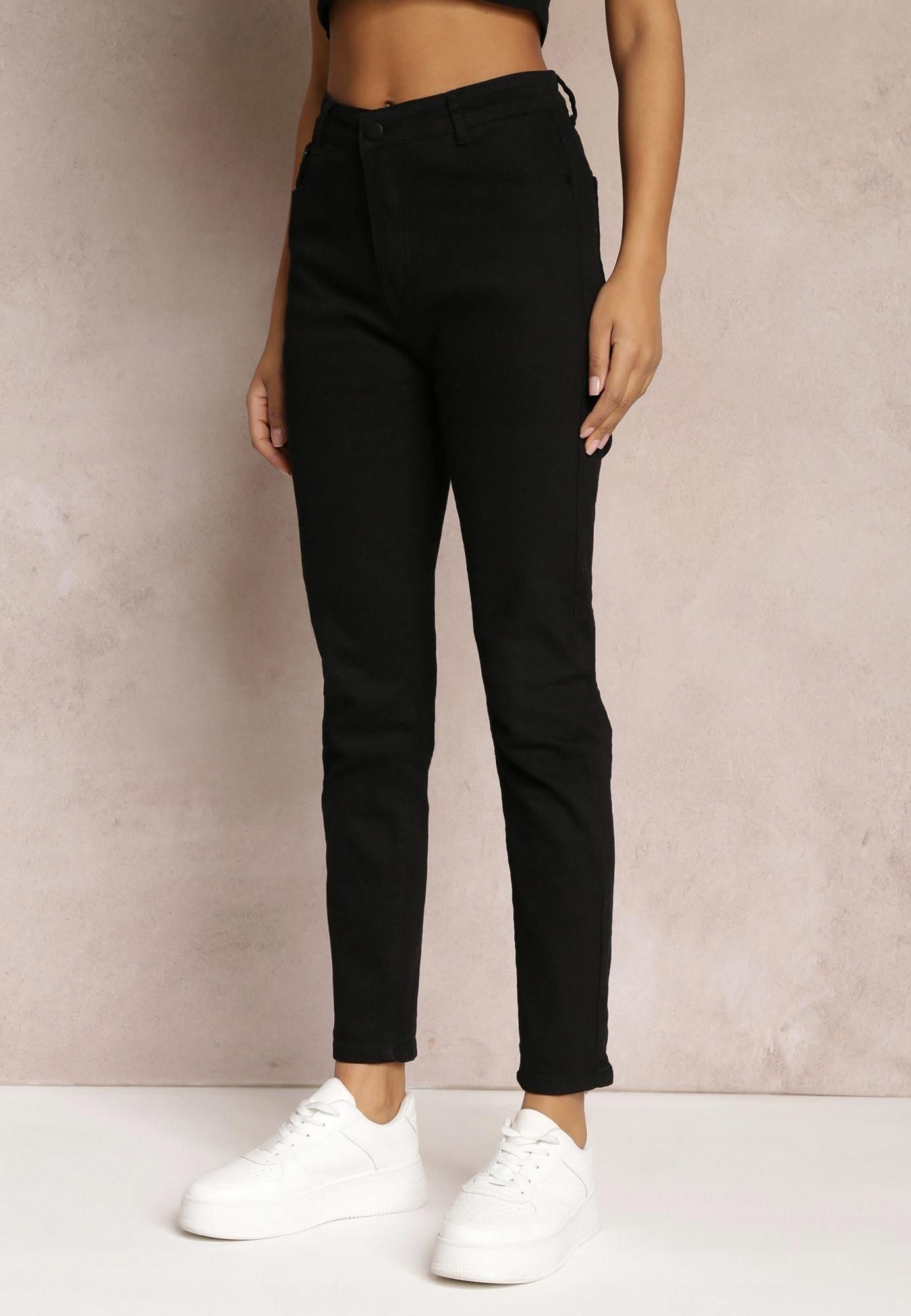 Renee Czarne Spodnie damskie XL Slim Gładkie - Ceny i opinie - Ceneo.pl