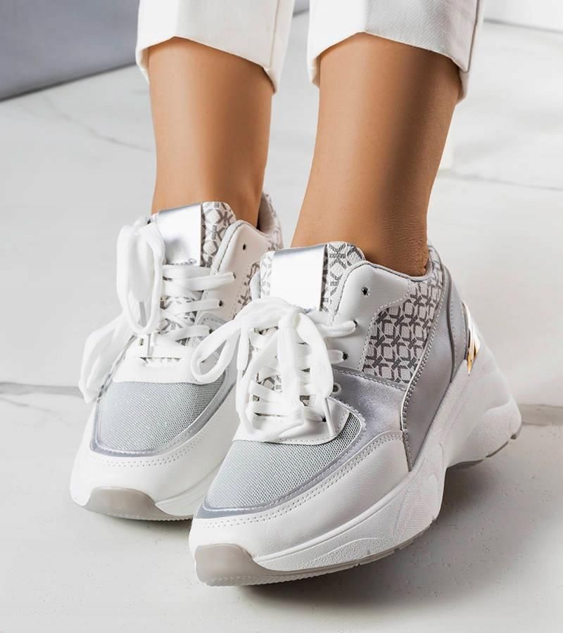 Szare sneakersy na koturnie zdobione VO-YD6060 40 - Ceny i opinie ...