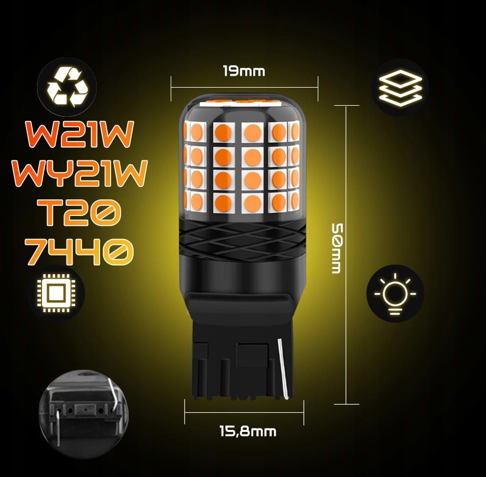 Xstorm Żarówka W21W Wy21W T20 Led Pomarańczowa Kierunkowskaz Usa ...