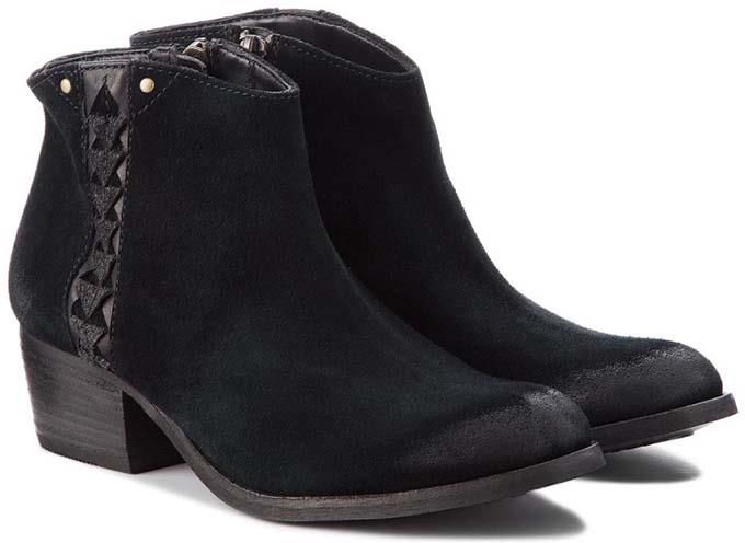 CLARKS Botki damskie Maypearl Fawn czarne skórzane na zamek 36 - Ceny i ...