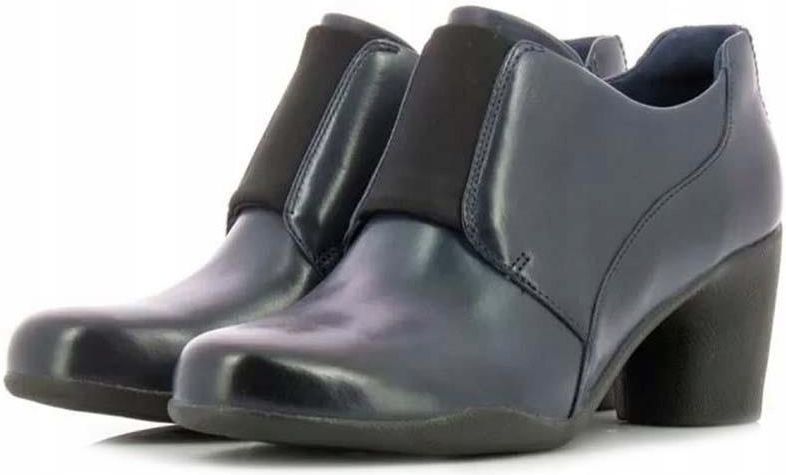 Botki damskie Clarks UN ROSA ZIP granatowe skórzane na suwak 37,5 ...