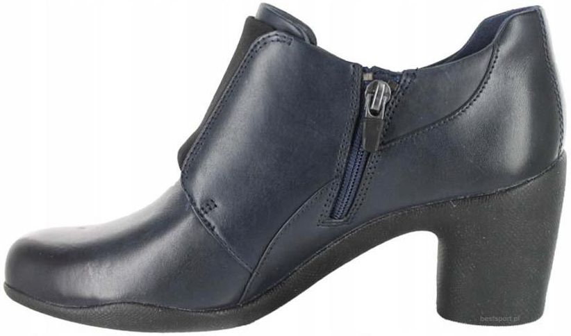 Botki damskie Clarks UN ROSA ZIP granatowe skórzane na suwak 37,5 ...