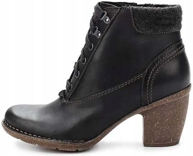 CLARKS Botki damskie Carleta Crane czarne skórzane na zamek 37 - Ceny i ...
