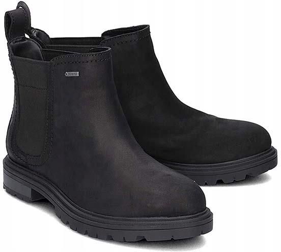 Clarks botki damskie płaski obcas skórzane czarne wodoodporne 37 - Ceny ...