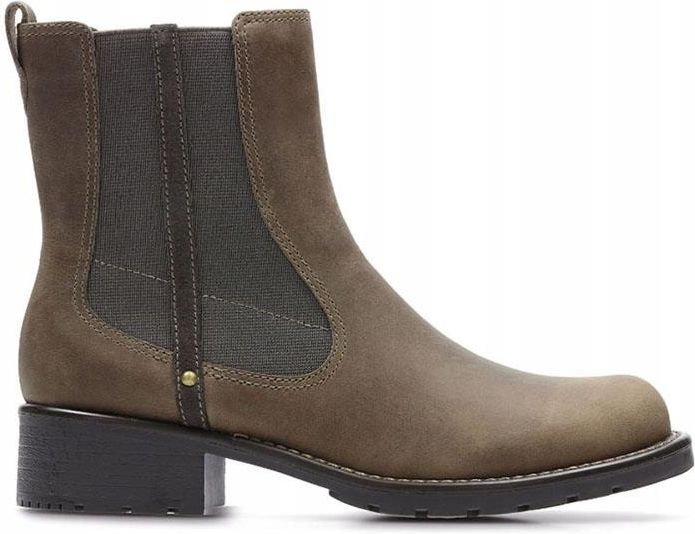 CLARKS Botki damskie Orinoco Club oliwkowe skórzane nubukowe wsuwane 35 ...