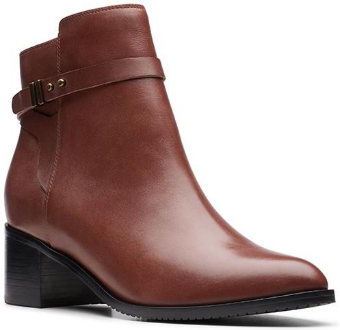 CLARKS Botki damskie Poise Freya brązowe skórzane 37 - Ceny i opinie ...