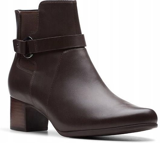 CLARKS Botki damskie Un Damson Mid brązowe skórzane na zamek 37,5 ...