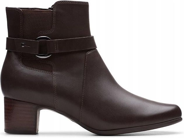 CLARKS Botki damskie Un Damson Mid brązowe skórzane na zamek 37,5 ...