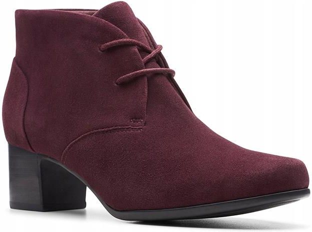 CLARKS Botki damskie Un Damson Tie bordowe skórzane 37,5 - Ceny i ...