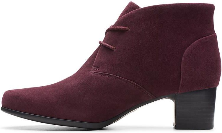 CLARKS Botki damskie Un Damson Tie bordowe skórzane 37,5 - Ceny i ...