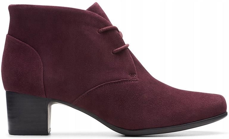 CLARKS Botki damskie Un Damson Tie bordowe skórzane 37,5 - Ceny i ...