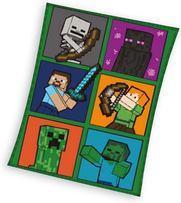 Carbotex Duży Koc Coral 150x200 200Gsm Minecraft Steve Alex Creeper ...