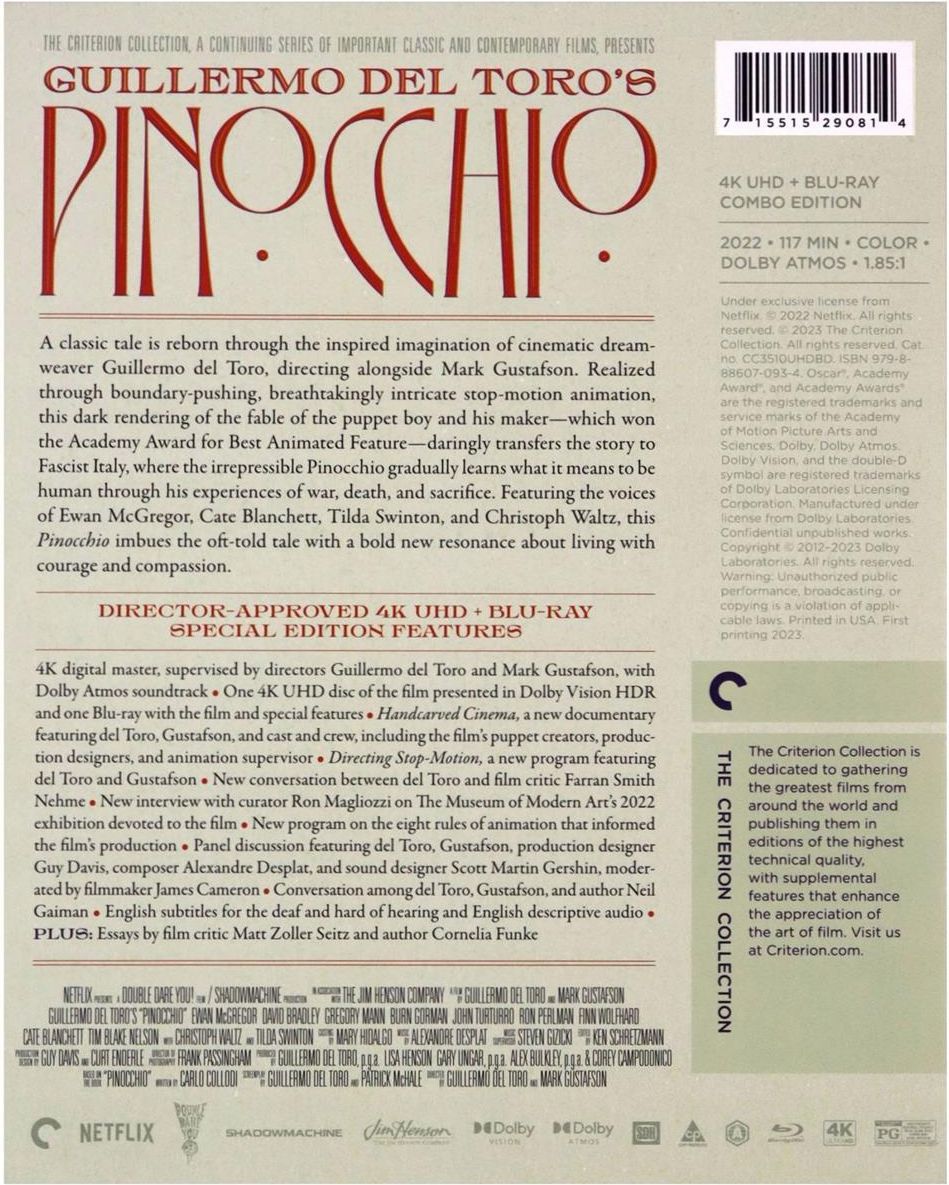 Film Blu-ray Guillermo del Toro's Pinocchio (Guillermo del Toro: Pinokio) (Blu-Ray 4K)+(Blu-Ray ...