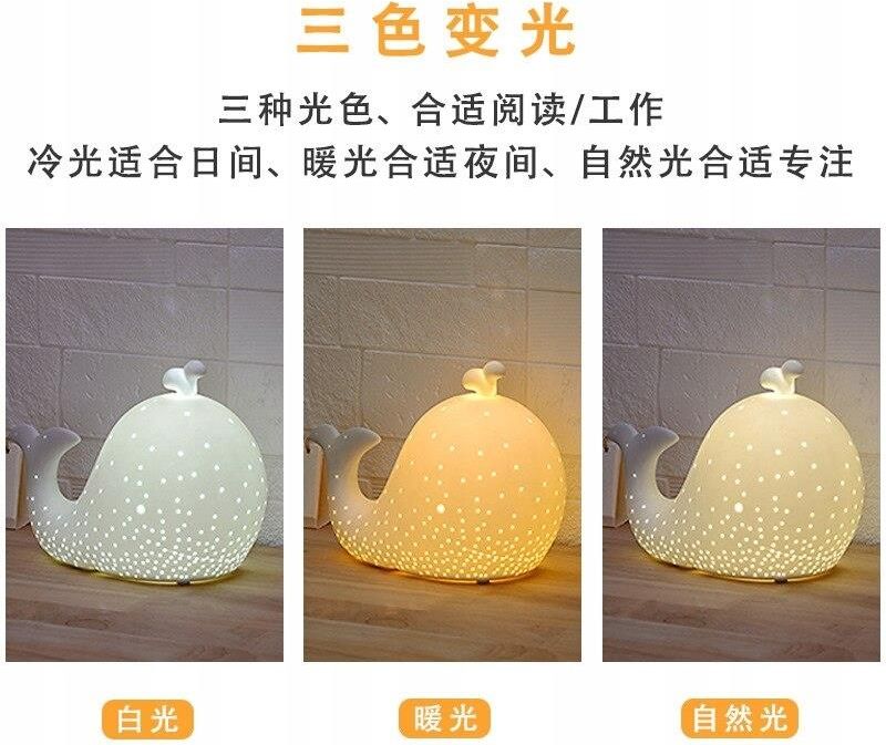 Creative Ceramic Lovely Whale Led Table Lamp - Ceny i opinie - Ceneo.pl