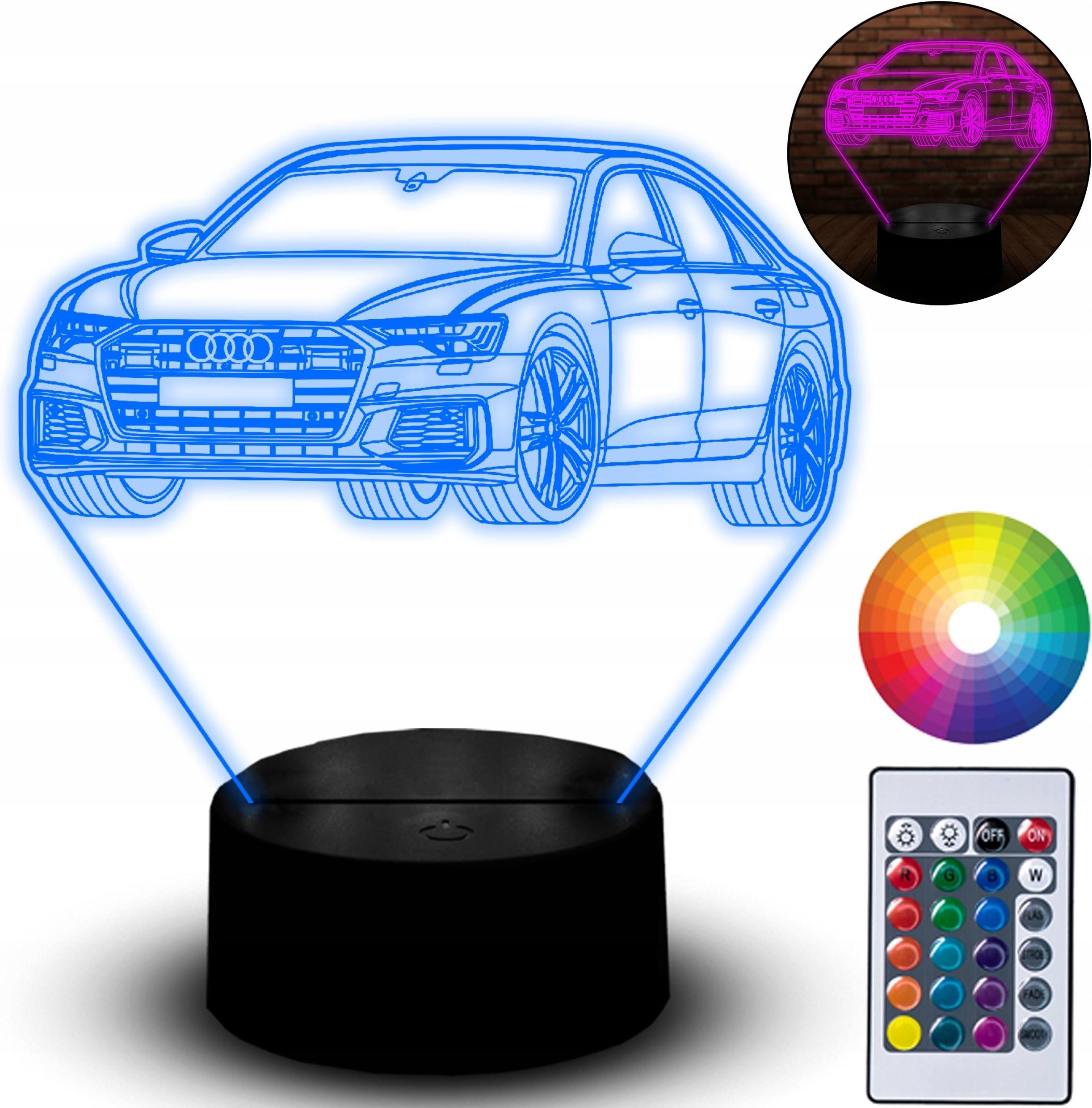 Lampka Nocna Led Audi Rs6 A6 S6 Quattro Dla Fana Chłopaka Męża ...