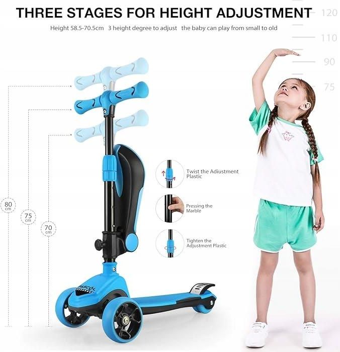 Fascol Hulajnoga Dziecięca Składana 2W1 Z Siedziskiem Niebieska - Ceny ...