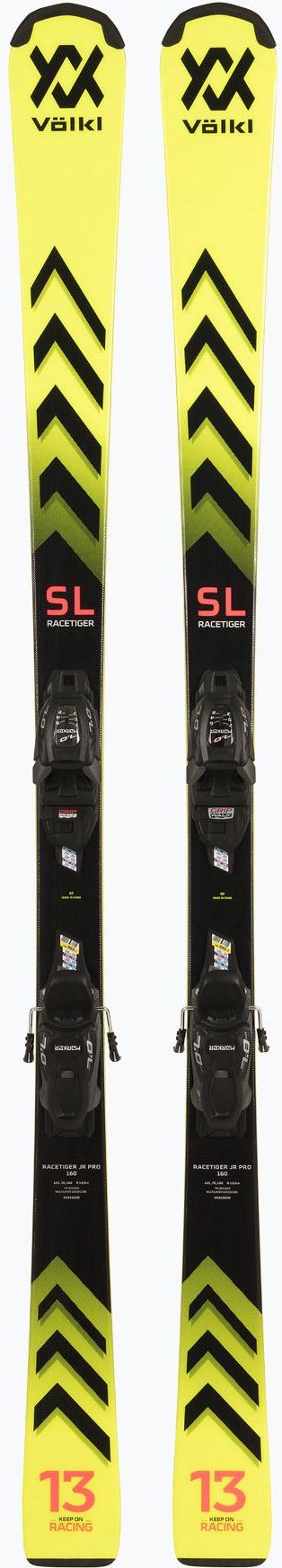 Narty Völkl Racetiger Junior Pro + Wiązania 7.0 Vmotion Jr Flo Yellow ...