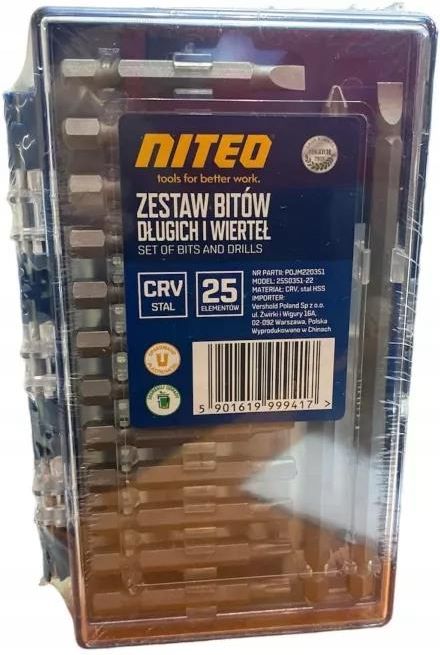 Zestaw narzędziowy Niteo Tools Zestaw Bitów Długich I Wierteł 25 Elementów - Opinie i ceny na ...