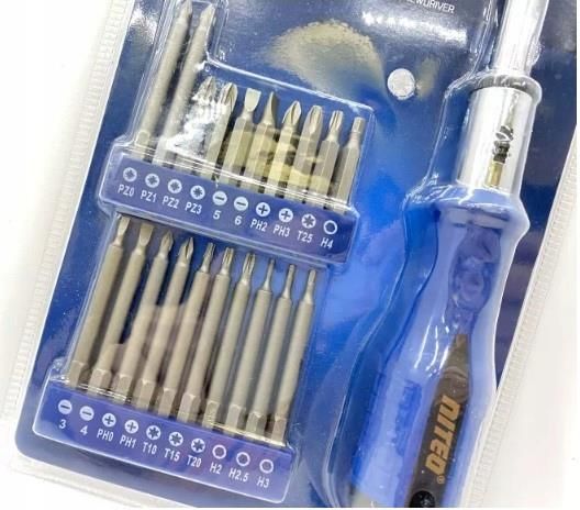 Zestaw narzędziowy Niteo Tools Bity Długie Z Wkretakiem Grzechotkowym ...