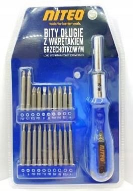 Zestaw narzędziowy Niteo Tools Bity Długie Z Wkretakiem Grzechotkowym 21Sz - Opinie i ceny na ...