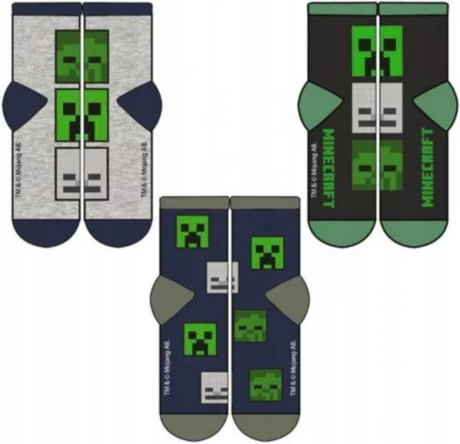 Skarpetki Minecraft Creeper Zombie 3PAK 27/30 - Ceny i opinie - Ceneo.pl