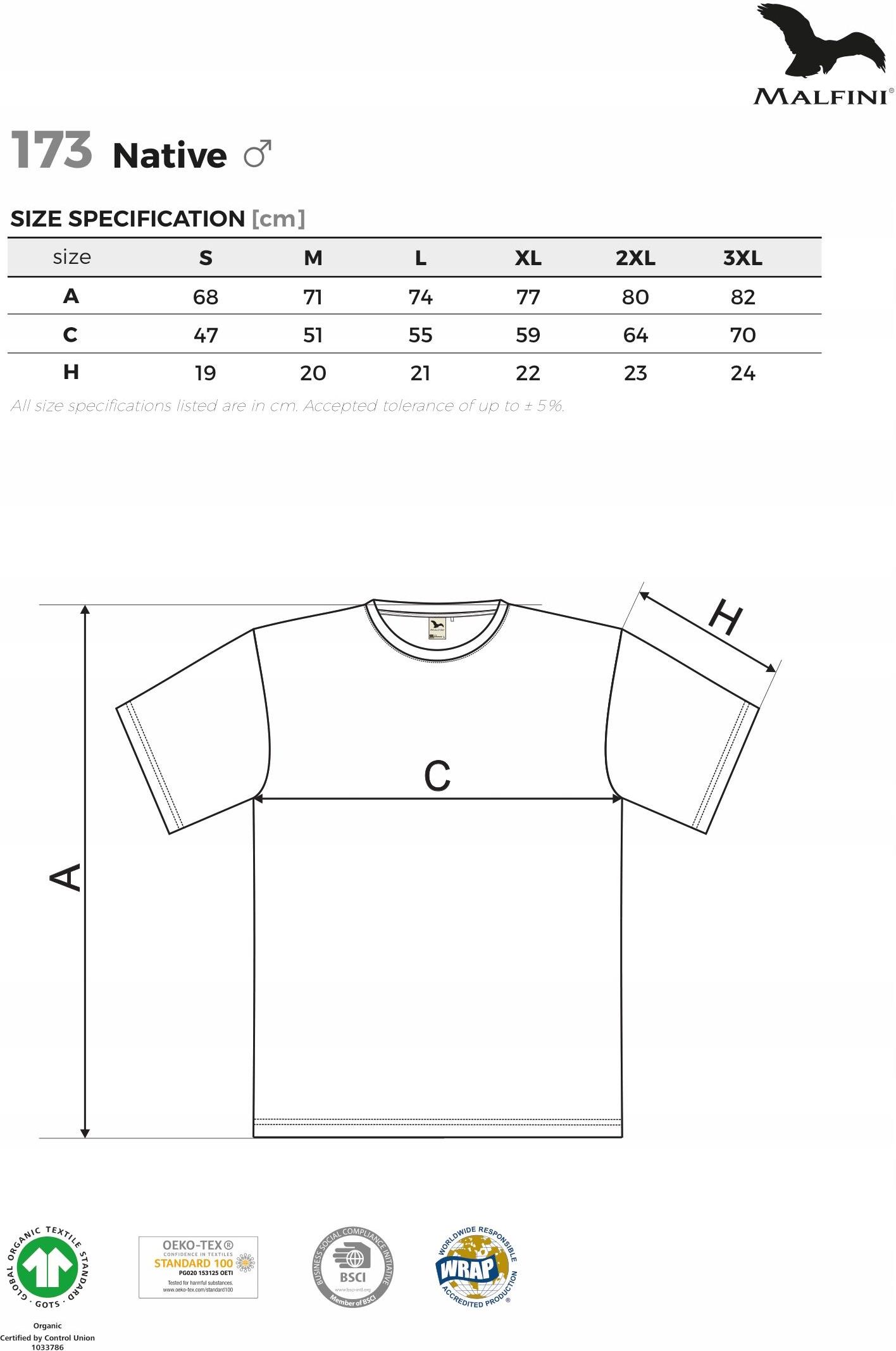 ELASTYCZNA Koszulka Męska NATIVE ORGANICZNA certyfikowana SLIM-FIT roz ...