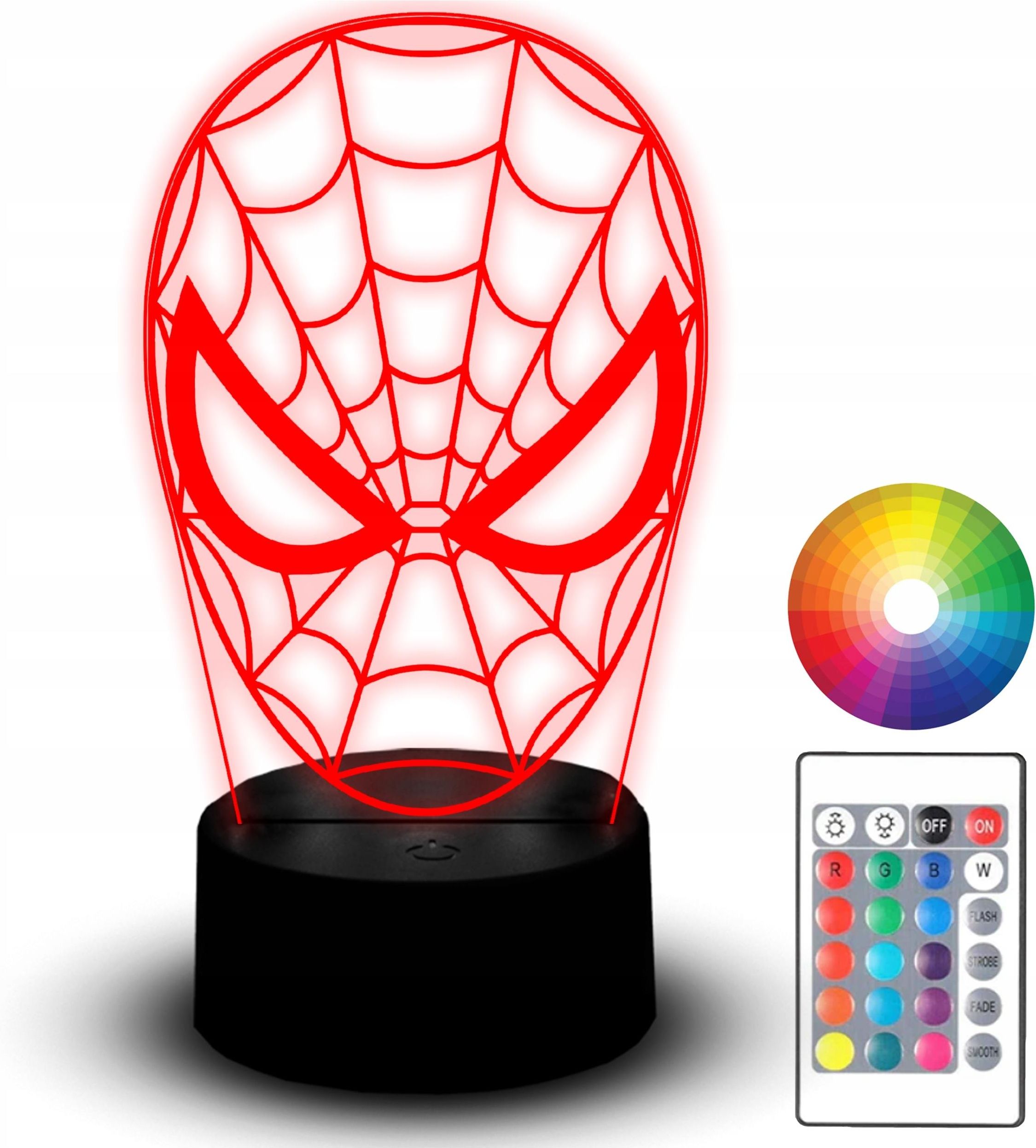 Lampka Nocna Led 3D Spiderman Bajka Marvel Film Na Biurko Dla Dzieci ...