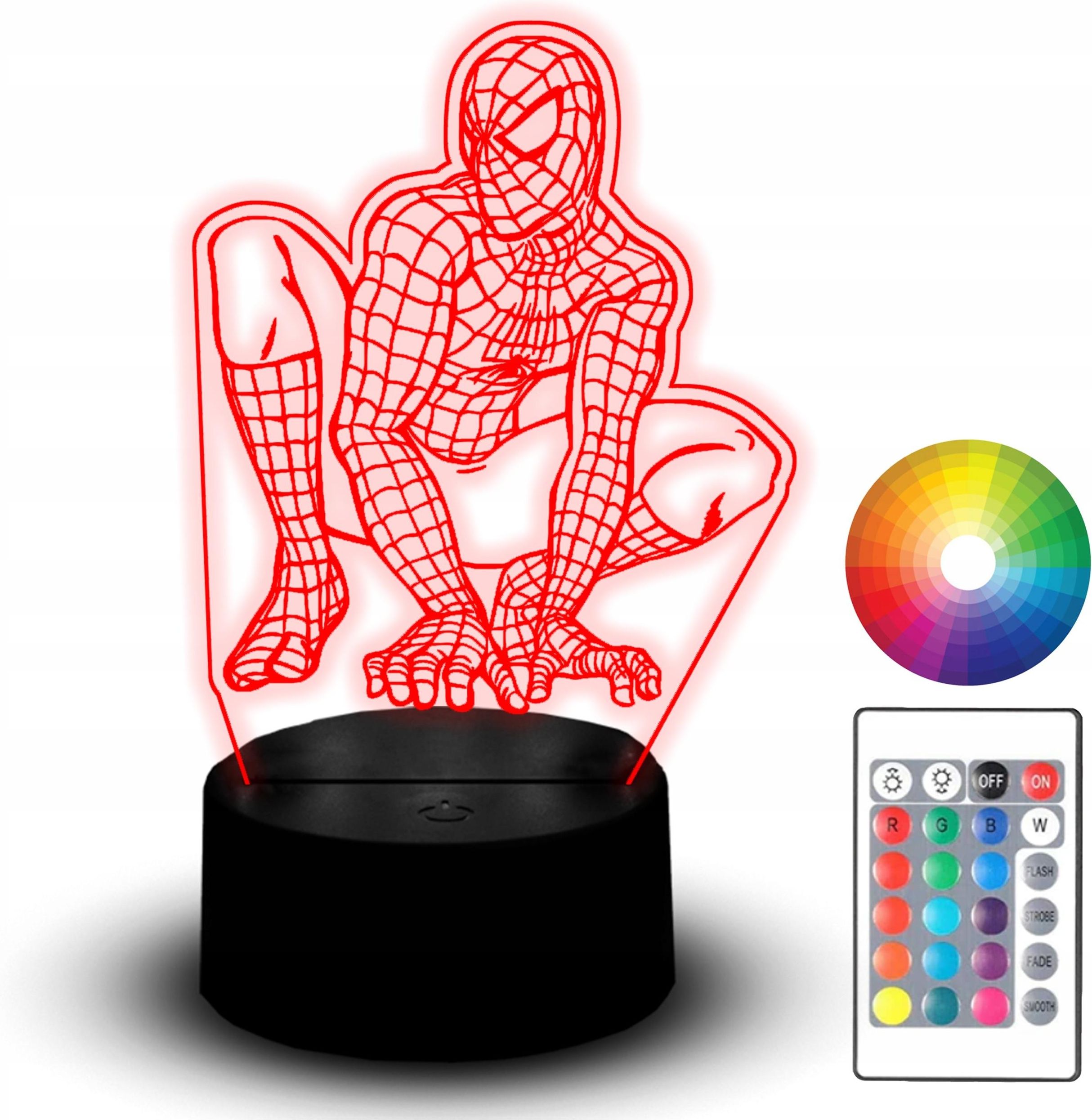 Lampka Nocna Led 3D Spiderman Bajka Marvel Film Na Biurko Dla Dzieci ...