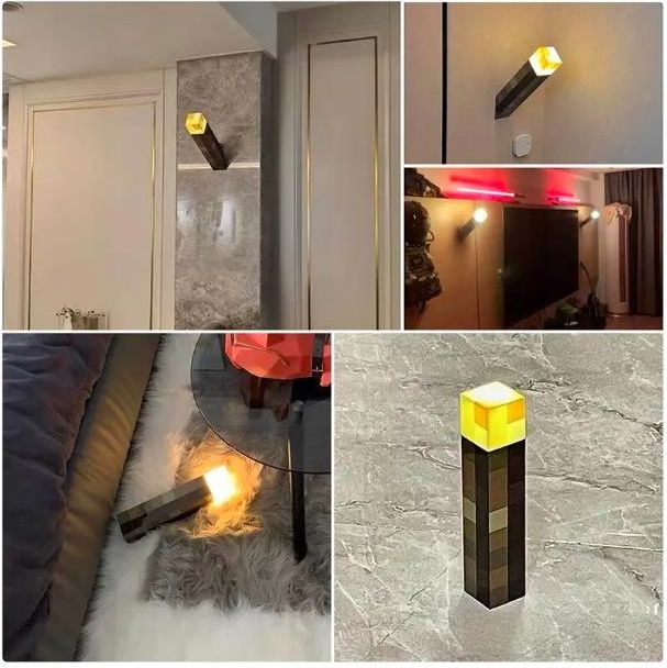 Lampka Minecraft Pochodnia Bezprzewodowa Nocna Lampa Usb 4W1 - Opinie i ...