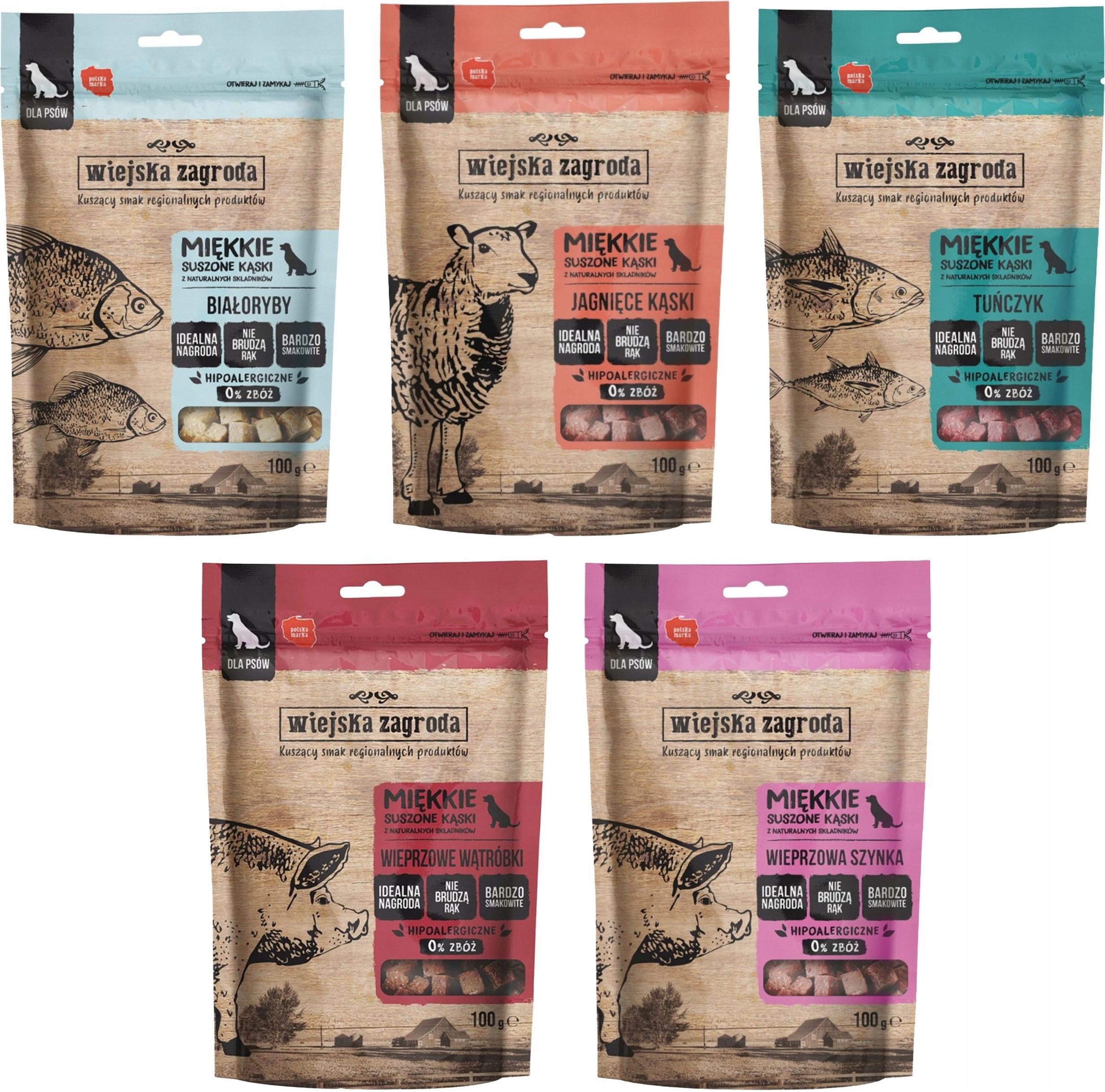 Karma Wiejska Zagroda Zdrowy Przysmak Dla Psa Mix Smaków 5X100G - Ceny ...