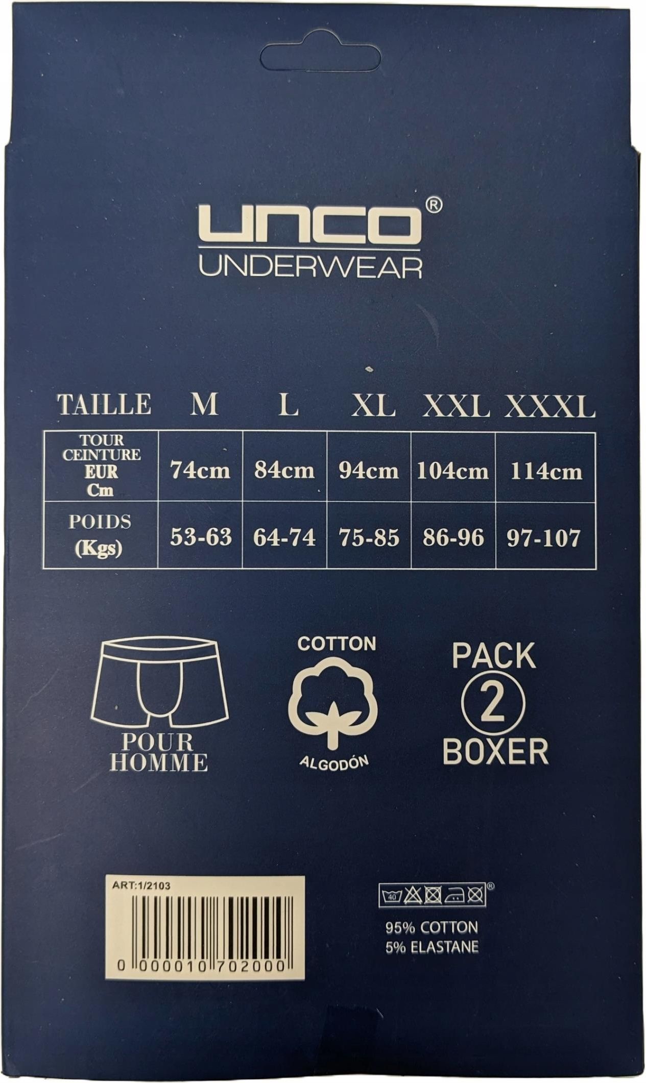 Majtki Bokserki UNCO UNDERWEAR 2-PAK Bawełna r. XL (94 cm) - Ceny i ...