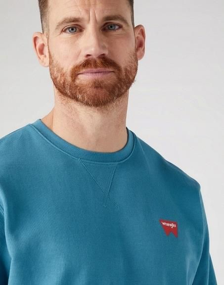 Bluza Męska Wrangler Sign Off Crew Storm Blue W661I333B R.l - Ceny i ...