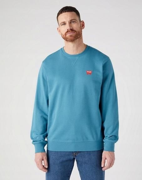 Bluza Męska Wrangler Sign Off Crew Storm Blue W661I333B R.l - Ceny i ...