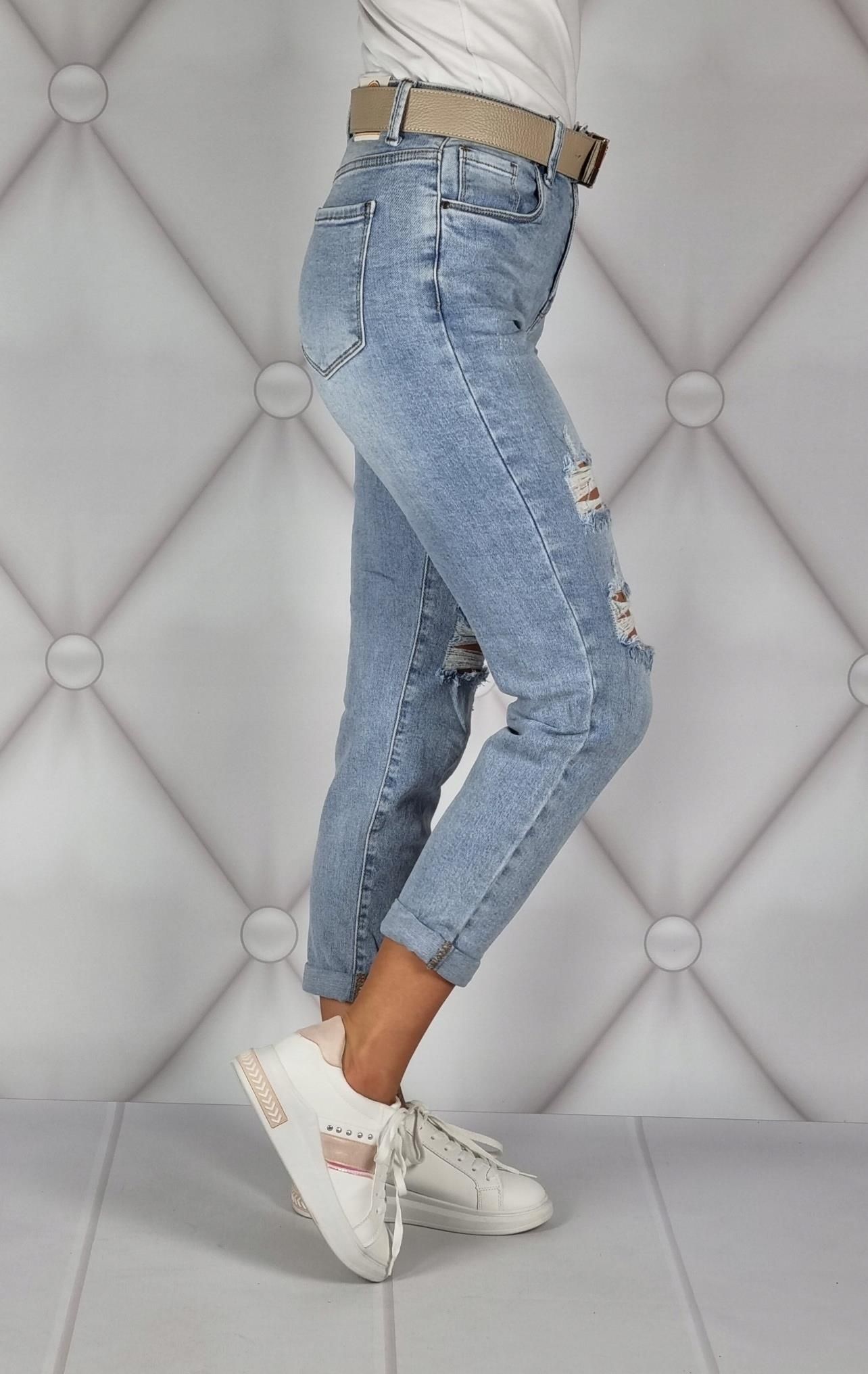 M.sara Spodnie Jeansowe Boyfriend Z Dziurami XL - Ceny i opinie - Ceneo.pl