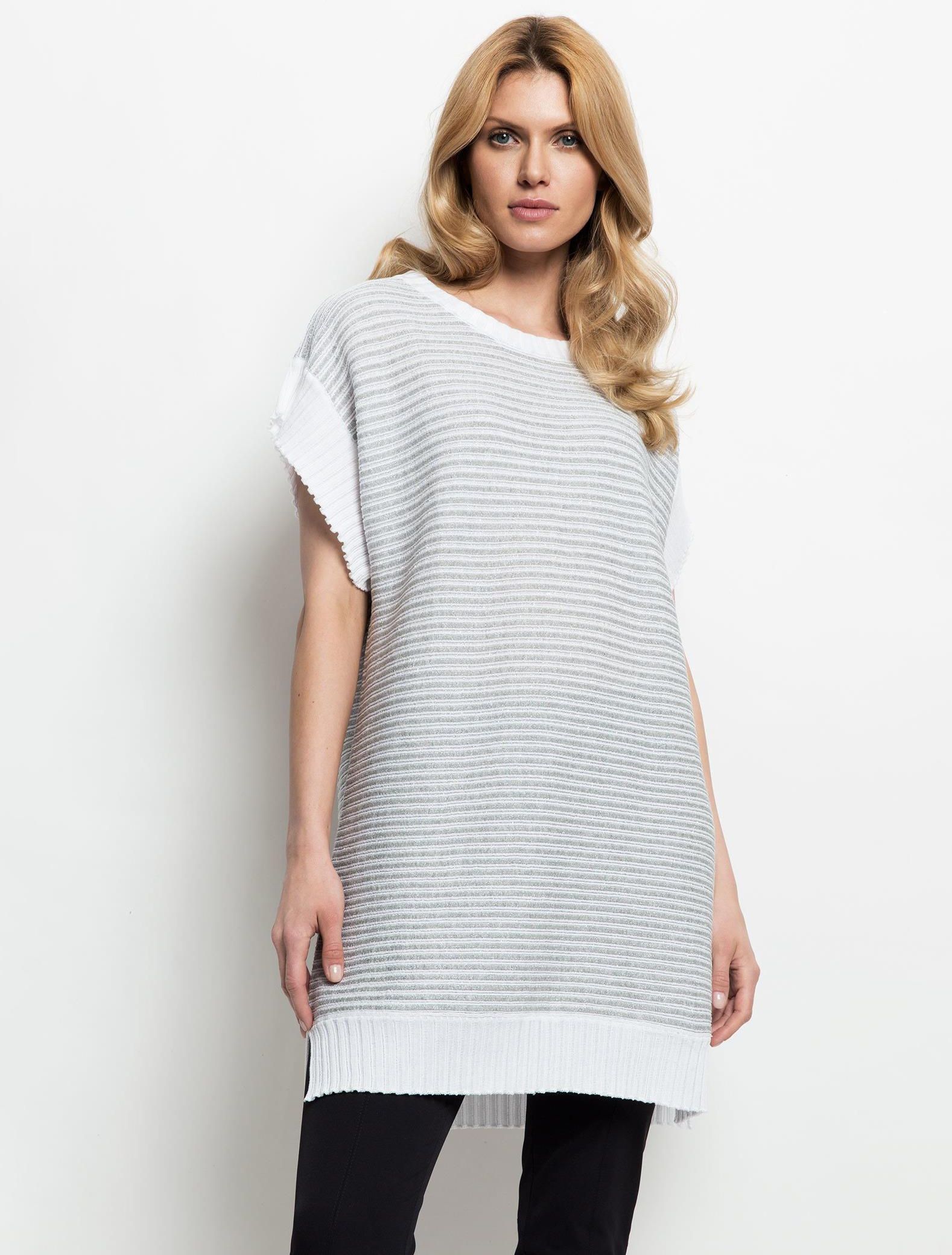 Tunika damska Deni Cler Milano Dress T-Ds-316D-0G-10-83-1 38r. Srebrna ...