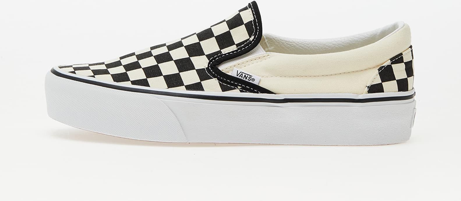 Vans Classic Slip-On Platform Black And White Checkerboard/ White ...
