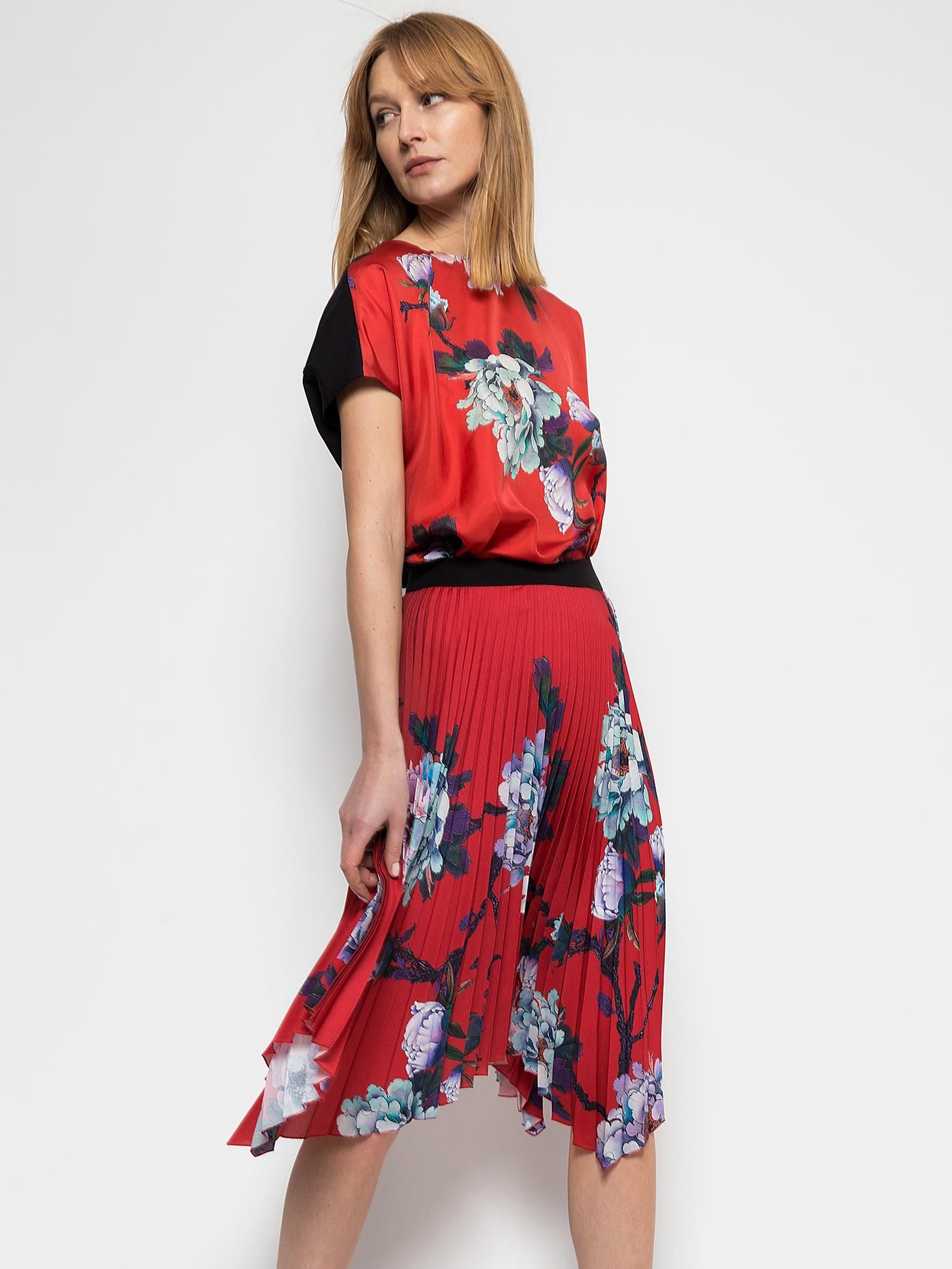 Spódnica damska Deni Cler Milano W-Dw-7117-0A-F7-36-1 44 Czerwona ...