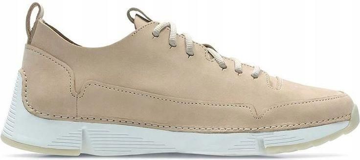 Clarks Półbuty beżowe skórzane Tri Spark 45 - Ceny i opinie - Ceneo.pl