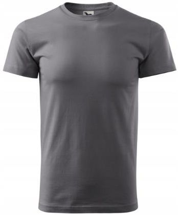 Trwała Koszulka Męska Bawełna Single Jersey Stalowa BASIC XS MALFINI ...
