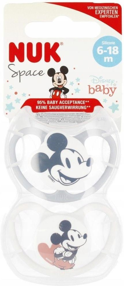 Nuk Smoczek Uspokajający Silikonowy 6-18M Space Disney Miki Op.2Szt. - Ceny i opinie - Ceneo.pl