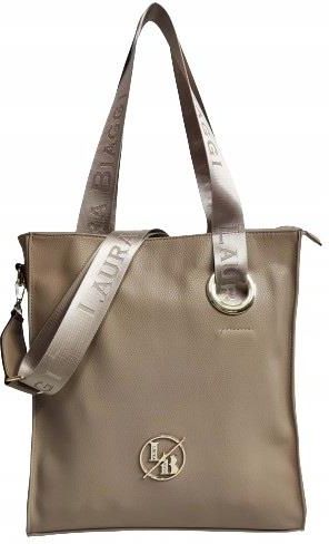 Torebka shopper Laura Biaggi beżowa na ramię A4 - Ceny i opinie - Ceneo.pl