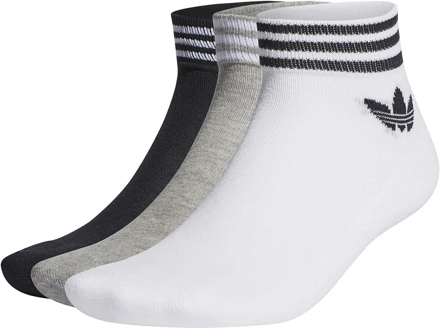 Adidas Originals Trefoil Ankle Socks 3-Pack White/ Black/ Gray - Ceny i ...